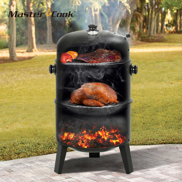 Mastercook Vertical Charcoal Portable 348 Square Inches Smoker & Grill & Reviews | Wayfair